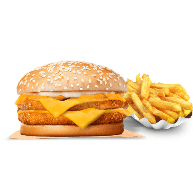 HAMBURGUESA DOBLE CRISPY DOBLE CHEDDAR - Fusión Loja HAMBURGUESA DOBLE CRISPY DOBLE CHEDDAR - Fusión Loja
